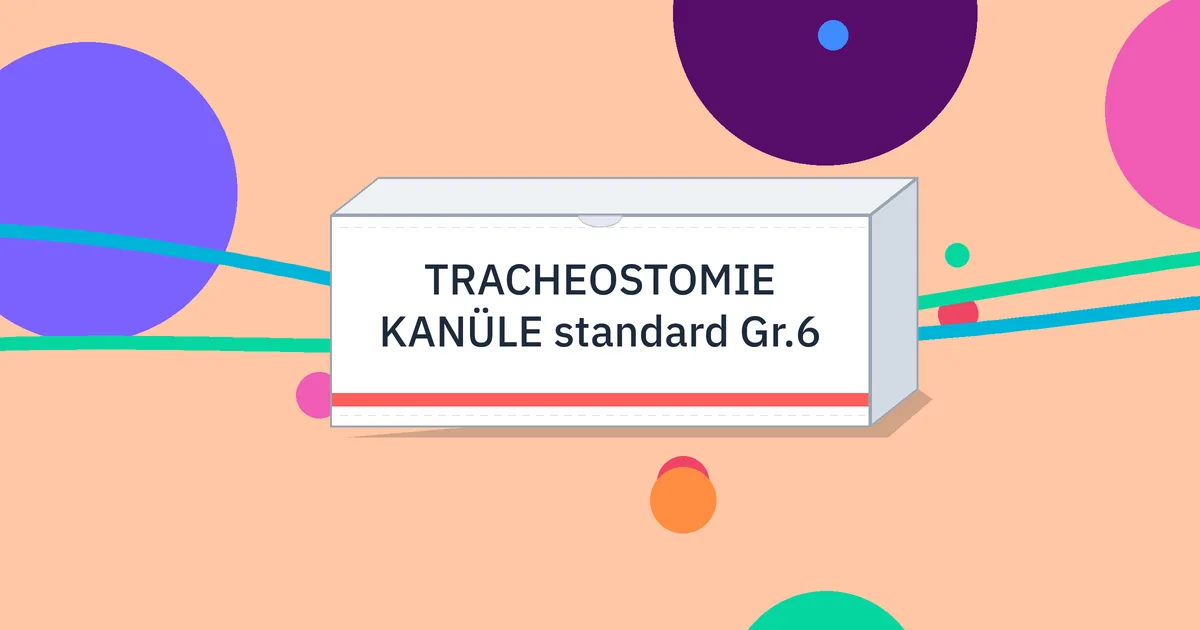 Symbolbild: Packung mit der Aufschrift TRACHEOSTOMIE KANÜLE standard Gr.6 (PZN 09224244) – Verfügbarkeit und Bezug in Apotheken in Frankfurt am Main