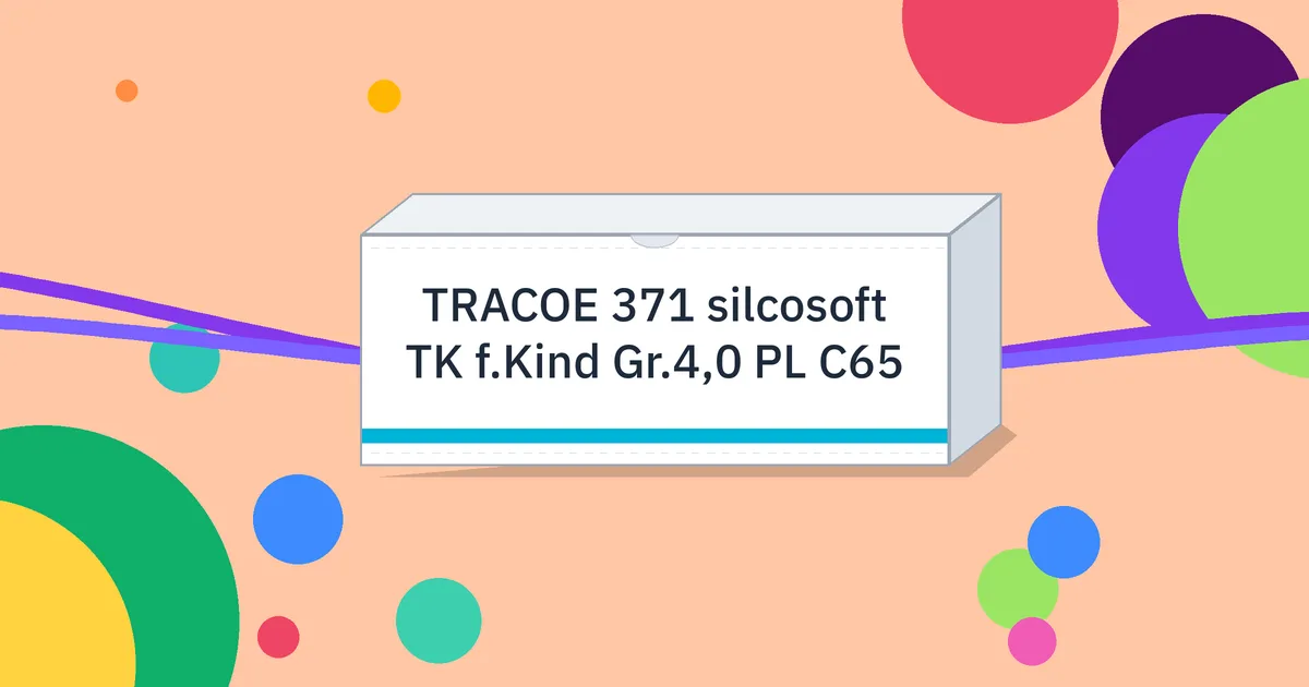 Symbolbild: Packung mit der Aufschrift TRACOE 371 silcosoft TK f.Kind Gr.4,0 PL C65 (PZN 14315463) – Verfügbarkeit und Bezug in Apotheken in Frankfurt am Main
