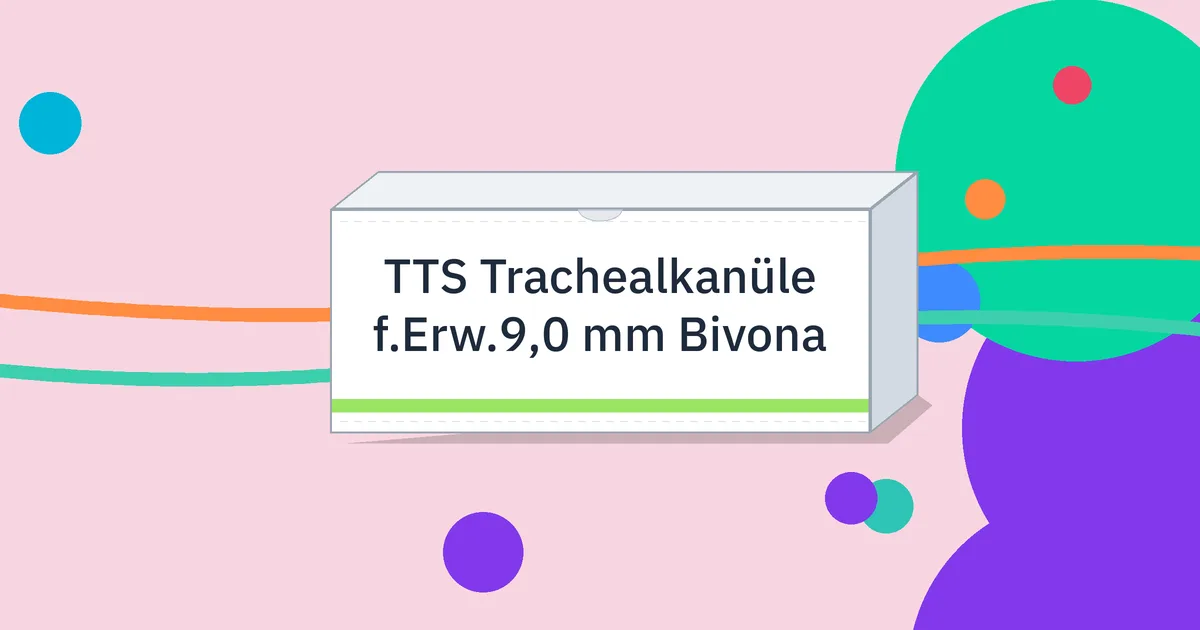 Symbolbild: Packung mit der Aufschrift TTS Trachealkanüle f.Erw.9,0 mm Bivona (PZN 01552196) – Verfügbarkeit und Bezug in Apotheken in Frankfurt am Main