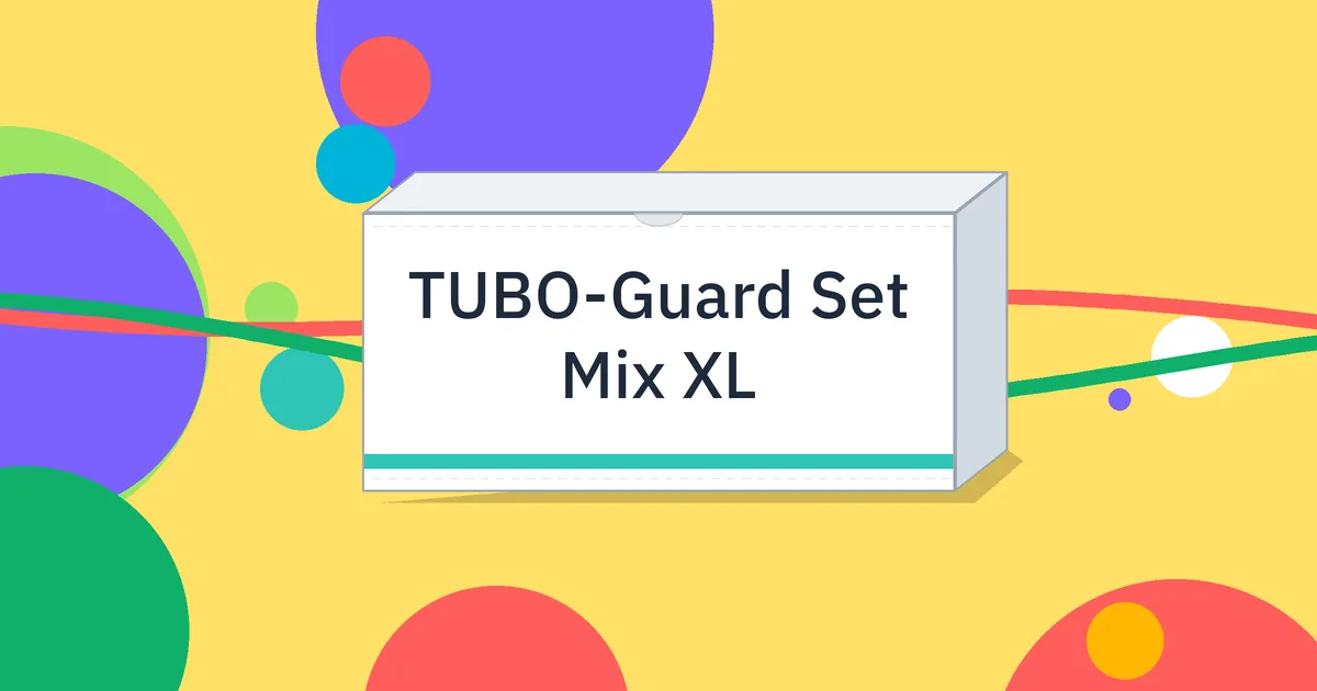 Symbolbild: Packung mit der Aufschrift TUBO-Guard Set Mix XL (PZN 18796123) – Verfügbarkeit und Bezug in Apotheken in Frankfurt am Main