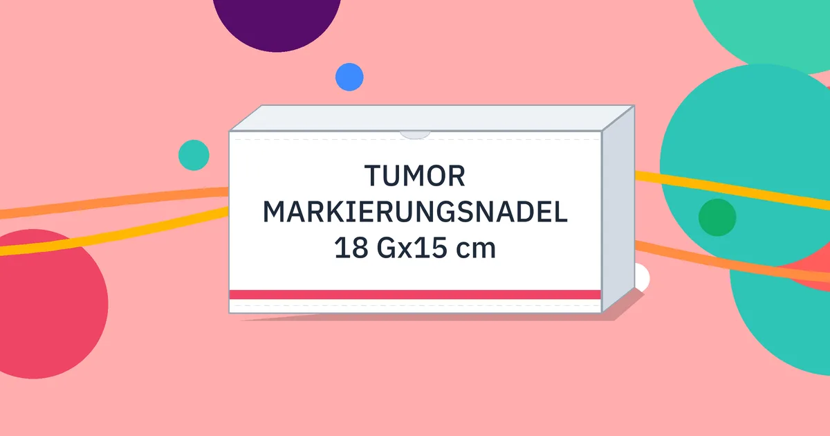 Symbolbild: Packung mit der Aufschrift TUMOR MARKIERUNGSNADEL 18 Gx15 cm (PZN 20019680) – Verfügbarkeit und Bezug in Apotheken in Frankfurt am Main