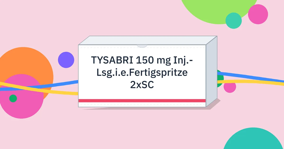Symbolbild: Packung mit der Aufschrift TYSABRI 150 mg Inj.-Lsg.i.e.Fertigspritze 2xSC (PZN 20359306) – Verfügbarkeit und Bezug in Apotheken in Frankfurt am Main
