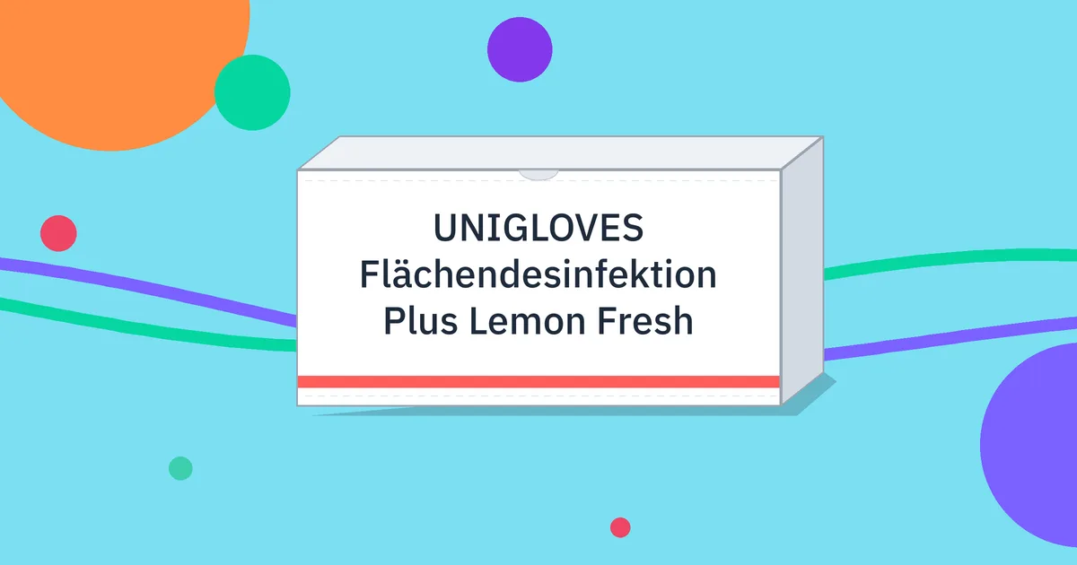 Symbolbild: Packung mit der Aufschrift UNIGLOVES Flächendesinfektion Plus Lemon Fresh (PZN 18332168) – Verfügbarkeit und Bezug in Apotheken in Frankfurt am Main