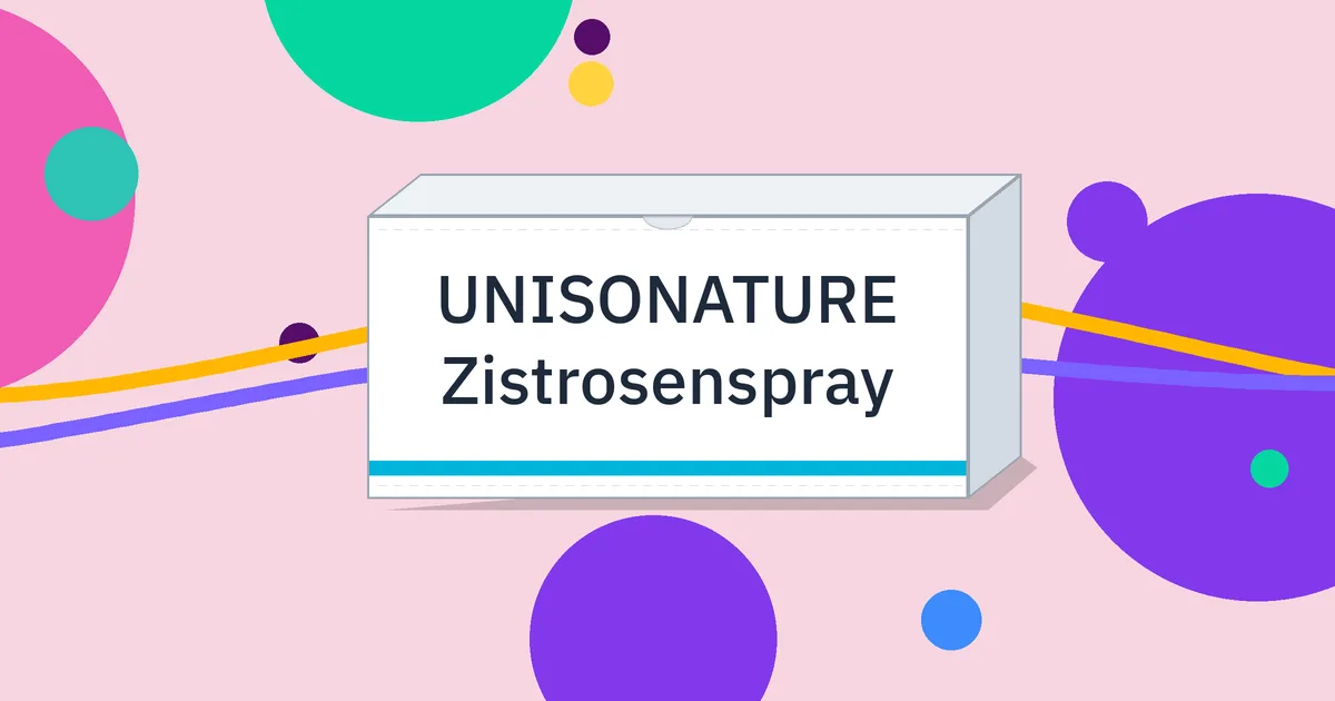 Symbolbild: Packung mit der Aufschrift UNISONATURE Zistrosenspray (PZN 19537205) – Verfügbarkeit und Bezug in Apotheken in Frankfurt am Main