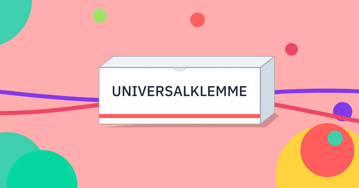 Symbolbild: Packung mit der Aufschrift UNIVERSALKLEMME (PZN 16661560) – Verfügbarkeit und Bezug in Apotheken in Frankfurt am Main
