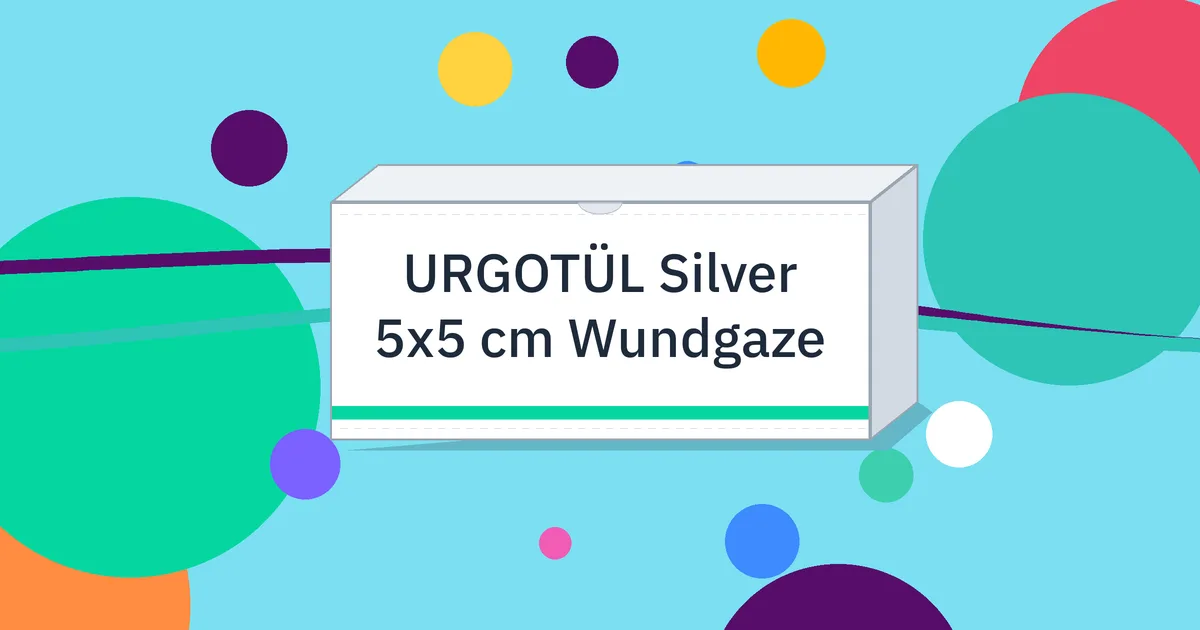 Symbolbild: Packung mit der Aufschrift URGOTÜL Silver 5x5 cm Wundgaze (PZN 20608229) – Verfügbarkeit und Bezug in Apotheken in Frankfurt am Main