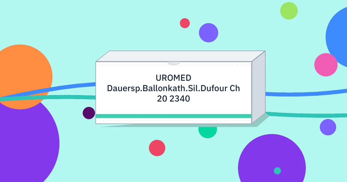 Symbolbild: Packung mit der Aufschrift UROMED Dauersp.Ballonkath.Sil.Dufour Ch 20 2340 (PZN 04741621) – Verfügbarkeit und Bezug in Apotheken in Frankfurt am Main