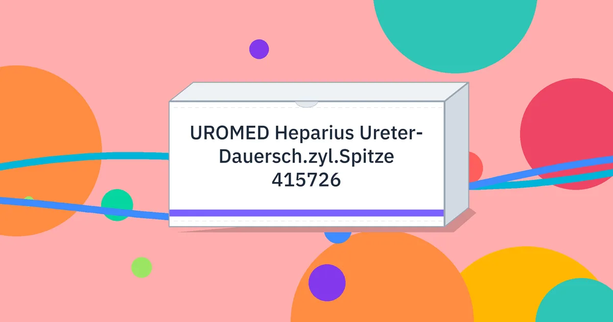 Symbolbild: Packung mit der Aufschrift UROMED Heparius Ureter-Dauersch.zyl.Spitze 415726 (PZN 11370326) – Verfügbarkeit und Bezug in Apotheken in Frankfurt am Main