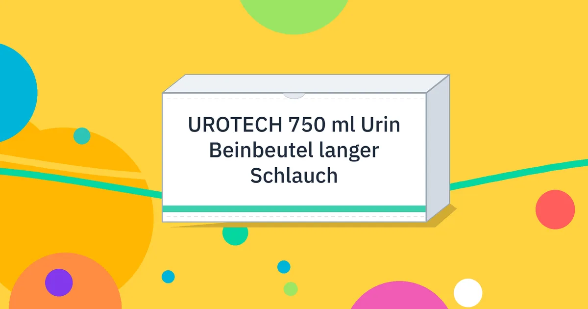 Symbolbild: Packung mit der Aufschrift UROTECH 750 ml Urin Beinbeutel langer Schlauch (PZN 03708567) – Verfügbarkeit und Bezug in Apotheken in Frankfurt am Main