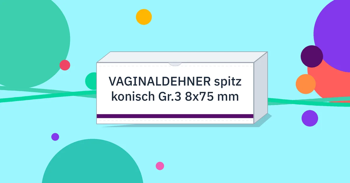 Symbolbild: Packung mit der Aufschrift VAGINALDEHNER spitz konisch Gr.3 8x75 mm (PZN 07322675) – Verfügbarkeit und Bezug in Apotheken in Frankfurt am Main