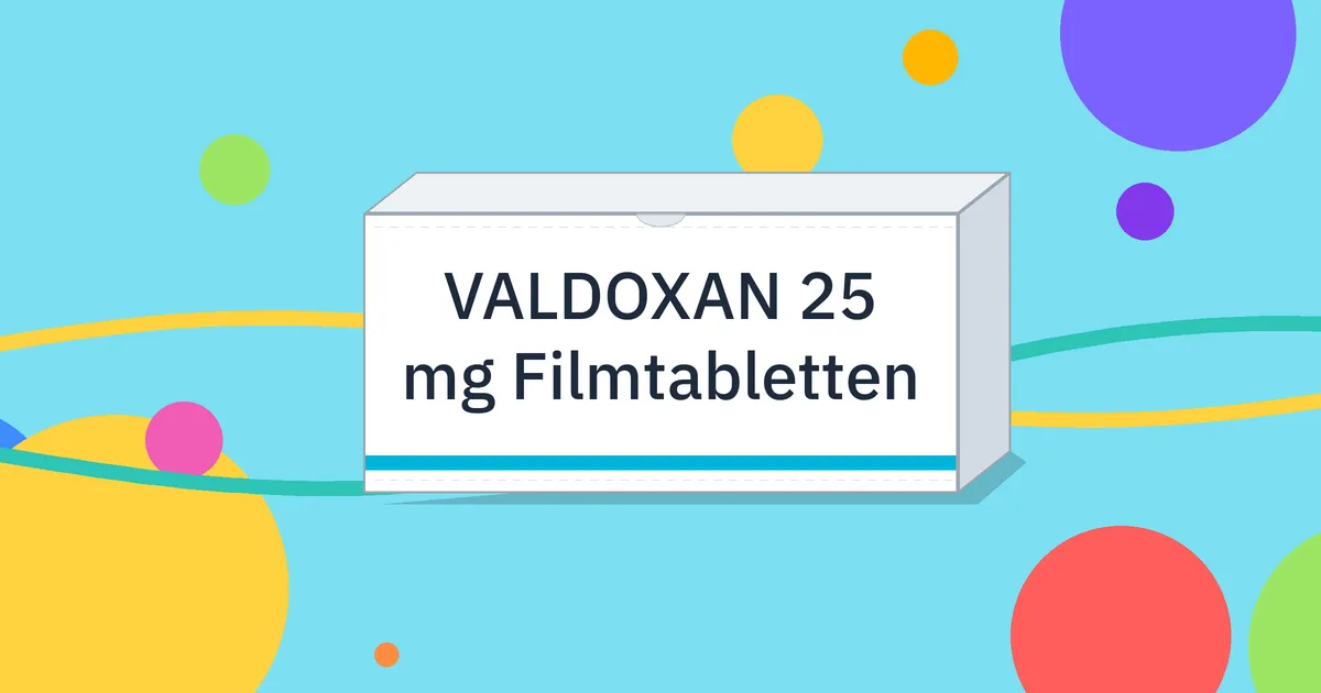 Symbolbild: Packung mit der Aufschrift VALDOXAN 25 mg Filmtabletten (PZN 09003885) – Verfügbarkeit und Bezug in Apotheken in Frankfurt am Main