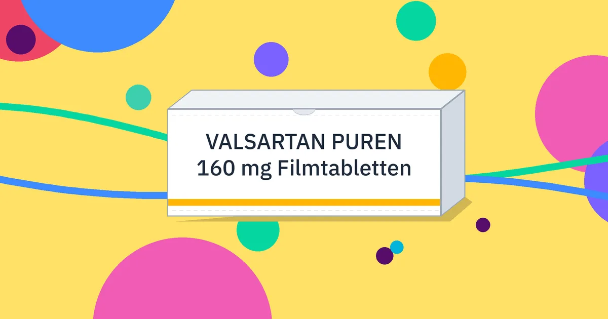 Symbolbild: Packung mit der Aufschrift VALSARTAN PUREN 160 mg Filmtabletten (PZN 18352254) – Verfügbarkeit und Bezug in Apotheken in Frankfurt am Main