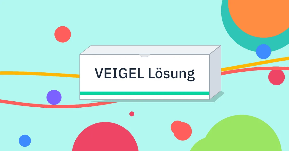 Symbolbild: Packung mit der Aufschrift VEIGEL Lösung (PZN 05022822) – Verfügbarkeit und Bezug in Apotheken in Frankfurt am Main