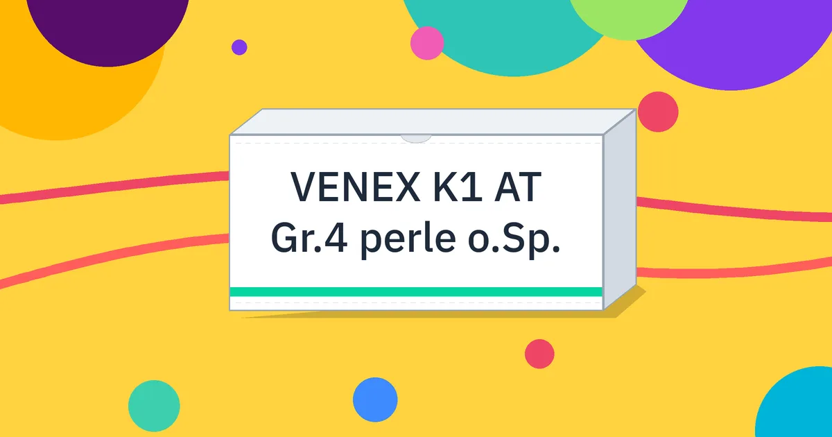 Symbolbild: Packung mit der Aufschrift VENEX K1 AT Gr.4 perle o.Sp. (PZN 03197635) – Verfügbarkeit und Bezug in Apotheken in Frankfurt am Main