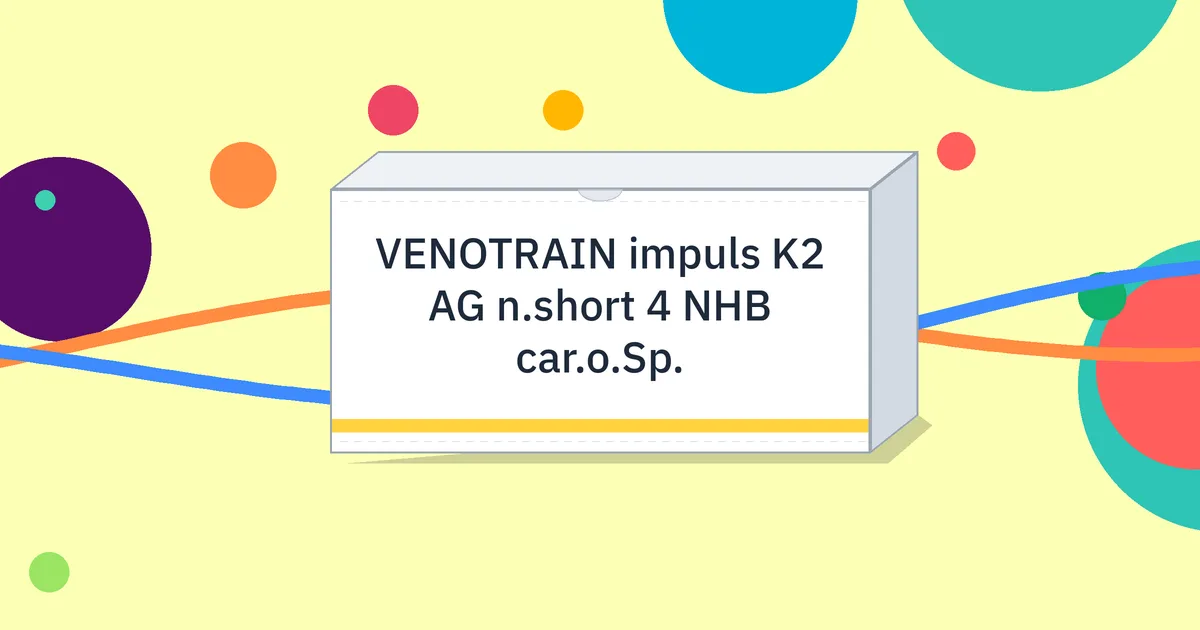 Symbolbild: Packung mit der Aufschrift VENOTRAIN impuls K2 AG n.short 4 NHB car.o.Sp. (PZN 08421511) – Verfügbarkeit und Bezug in Apotheken in Frankfurt am Main