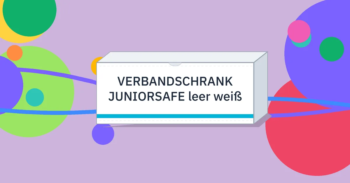 Symbolbild: Packung mit der Aufschrift VERBANDSCHRANK JUNIORSAFE leer weiß (PZN 11047950) – Verfügbarkeit und Bezug in Apotheken in Frankfurt am Main