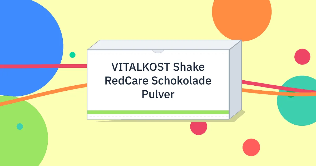 Symbolbild: Packung mit der Aufschrift VITALKOST Shake RedCare Schokolade Pulver (PZN 16599571) – Verfügbarkeit und Bezug in Apotheken in Frankfurt am Main