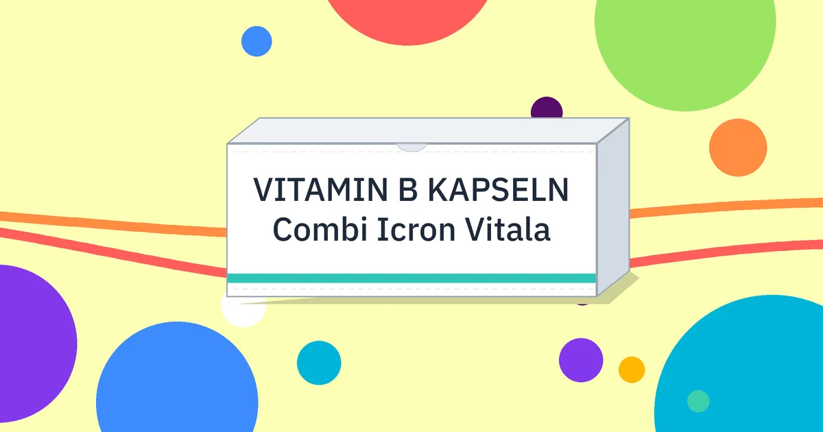 Symbolbild: Packung mit der Aufschrift VITAMIN B KAPSELN Combi Icron Vitala (PZN 01582435) – Verfügbarkeit und Bezug in Apotheken in Frankfurt am Main