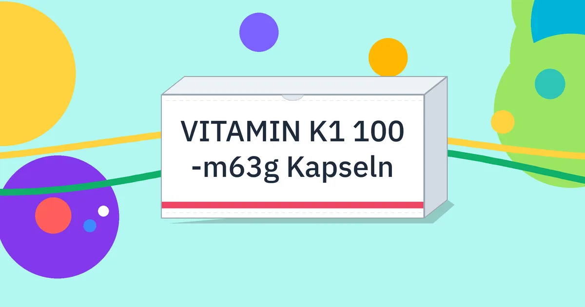 Symbolbild: Packung mit der Aufschrift VITAMIN K1 100 -m63g Kapseln (PZN 17192570) – Verfügbarkeit und Bezug in Apotheken in Frankfurt am Main