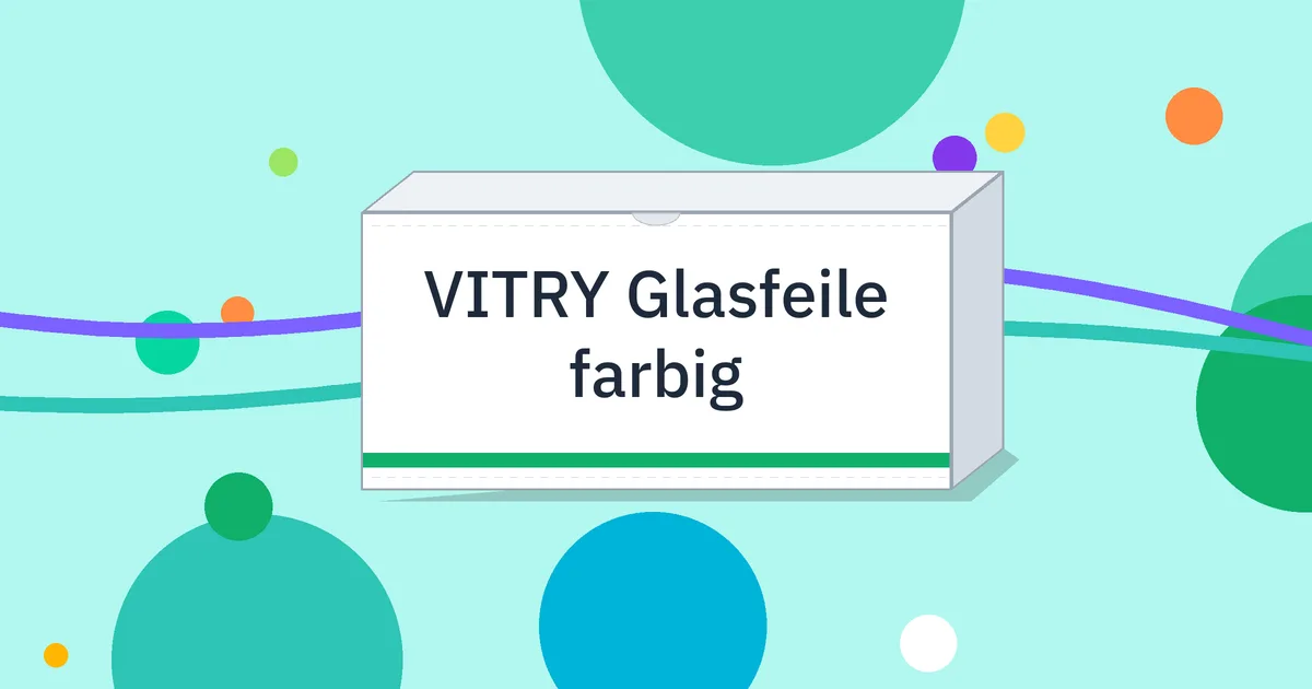 Symbolbild: Packung mit der Aufschrift VITRY Glasfeile farbig (PZN 05101326) – Verfügbarkeit und Bezug in Apotheken in Frankfurt am Main