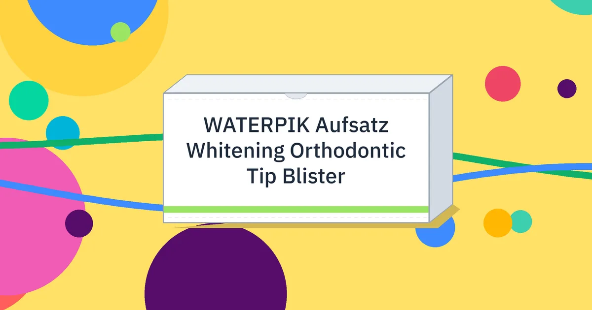 Symbolbild: Packung mit der Aufschrift WATERPIK Aufsatz Whitening Orthodontic Tip Blister (PZN 15410241) – Verfügbarkeit und Bezug in Apotheken in Frankfurt am Main