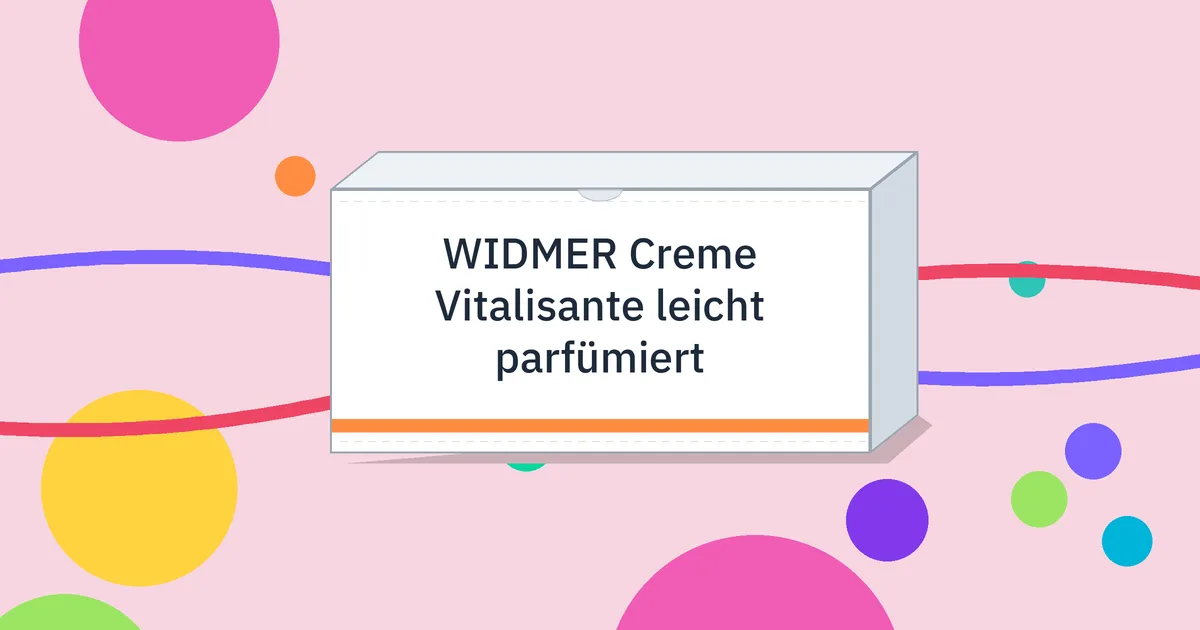 Symbolbild: Packung mit der Aufschrift WIDMER Creme Vitalisante leicht parfümiert (PZN 09921598) – Verfügbarkeit und Bezug in Apotheken in Frankfurt am Main