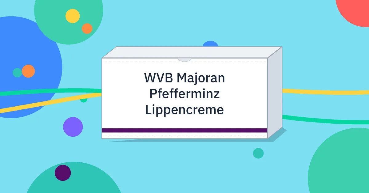 Symbolbild: Packung mit der Aufschrift WVB Majoran Pfefferminz Lippencreme (PZN 16146148) – Verfügbarkeit und Bezug in Apotheken in Frankfurt am Main