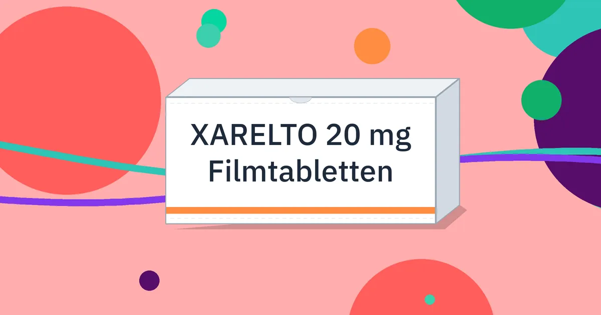 Symbolbild: Packung mit der Aufschrift XARELTO 20 mg Filmtabletten (PZN 04369498) – Verfügbarkeit und Bezug in Apotheken in Frankfurt am Main