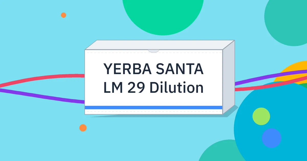 Symbolbild: Packung mit der Aufschrift YERBA SANTA LM 29 Dilution (PZN 13285518) – Verfügbarkeit und Bezug in Apotheken in Frankfurt am Main