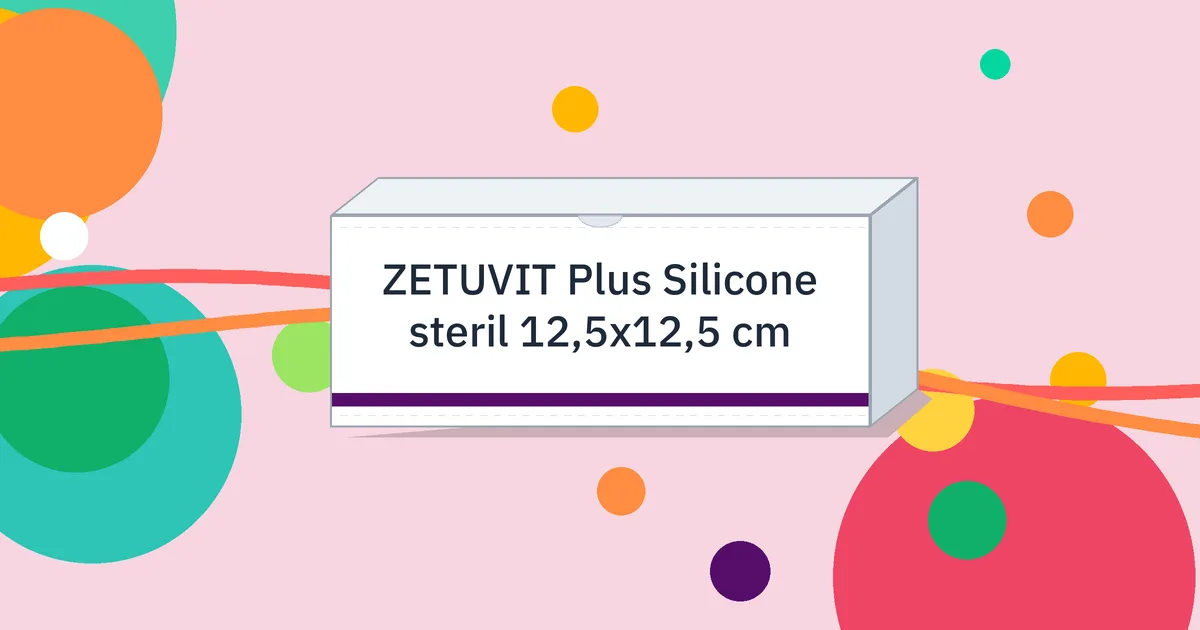 Symbolbild: Packung mit der Aufschrift ZETUVIT Plus Silicone steril 12,5x12,5 cm (PZN 18297124) – Verfügbarkeit und Bezug in Apotheken in Frankfurt am Main