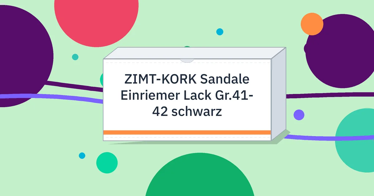 Symbolbild: Packung mit der Aufschrift ZIMT-KORK Sandale Einriemer Lack Gr.41-42 schwarz (PZN 19728879) – Verfügbarkeit und Bezug in Apotheken in Frankfurt am Main