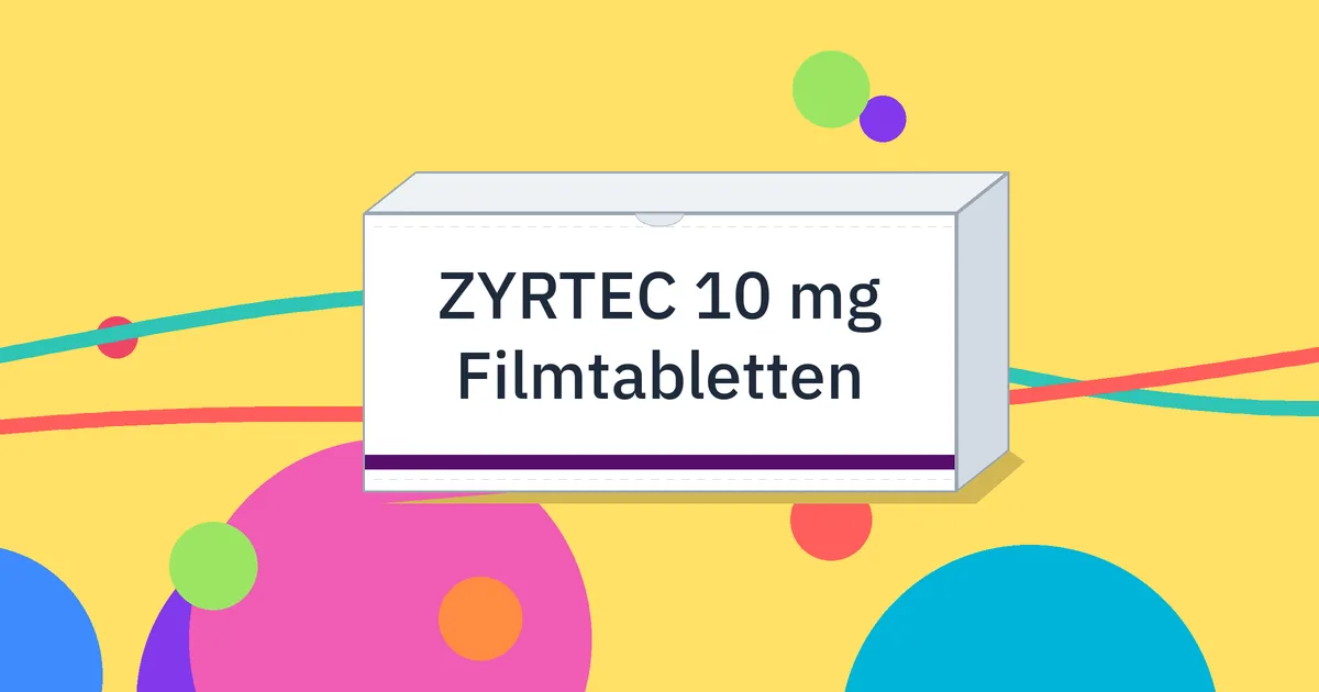Symbolbild: Packung mit der Aufschrift ZYRTEC 10 mg Filmtabletten (PZN 18777798) – Verfügbarkeit und Bezug in Apotheken in Frankfurt am Main