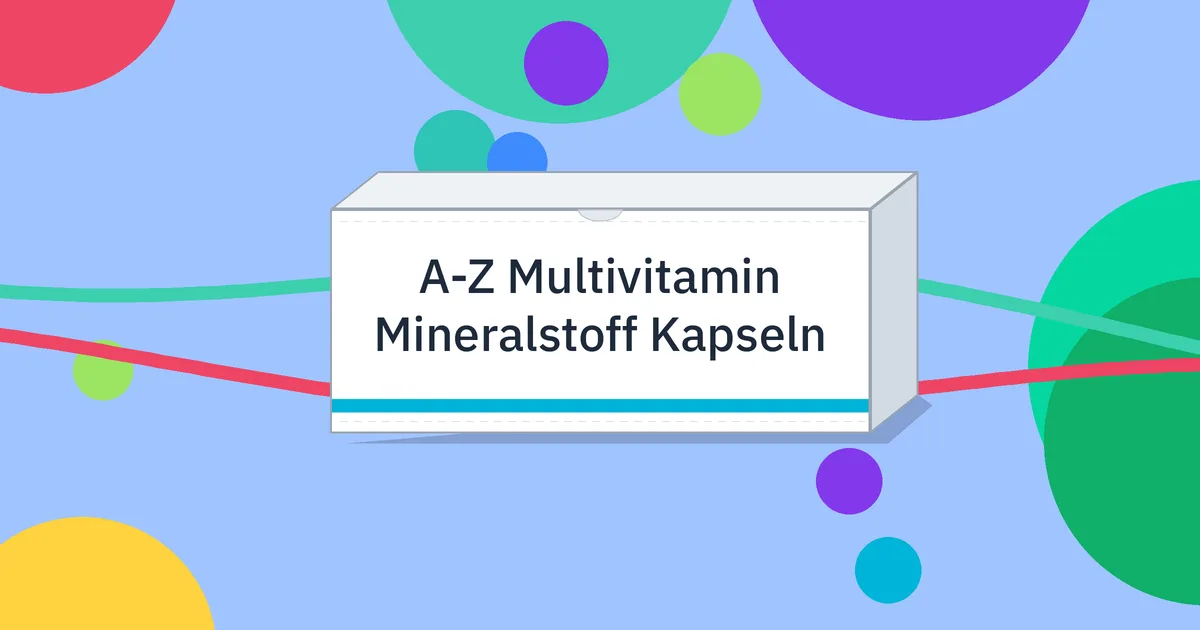 Symbolbild: Packung mit der Aufschrift A-Z Multivitamin Mineralstoff Kapseln (PZN 00134290) – Verfügbarkeit und Bezug in Apotheken in Frankfurt am Main