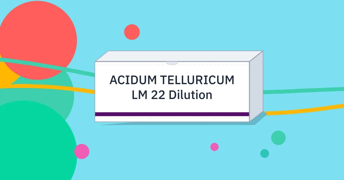 Symbolbild: Packung mit der Aufschrift ACIDUM TELLURICUM LM 22 Dilution (PZN 13287902) – Verfügbarkeit und Bezug in Apotheken in Frankfurt am Main