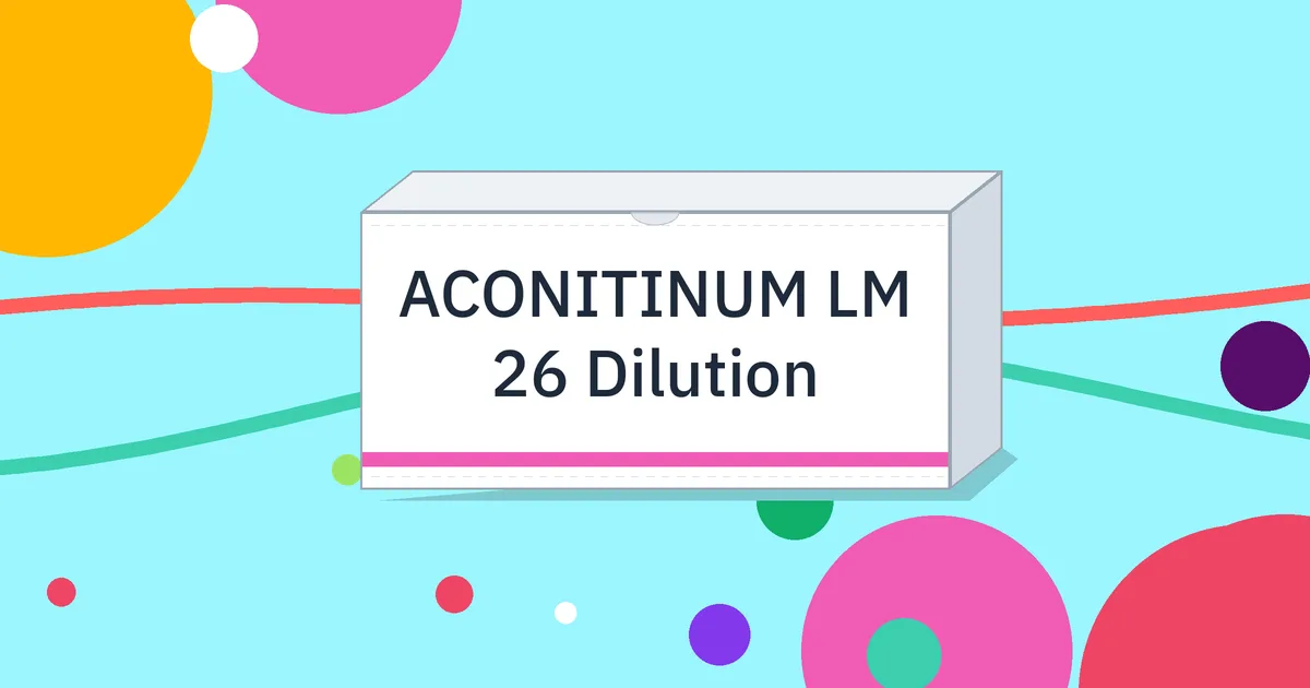 Symbolbild: Packung mit der Aufschrift ACONITINUM LM 26 Dilution (PZN 13289976) – Verfügbarkeit und Bezug in Apotheken in Frankfurt am Main