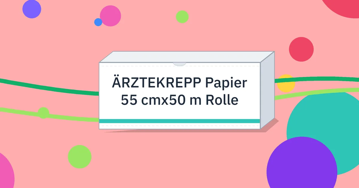 Symbolbild: Packung mit der Aufschrift ÄRZTEKREPP Papier 55 cmx50 m Rolle (PZN 01235745) – Verfügbarkeit und Bezug in Apotheken in Frankfurt am Main