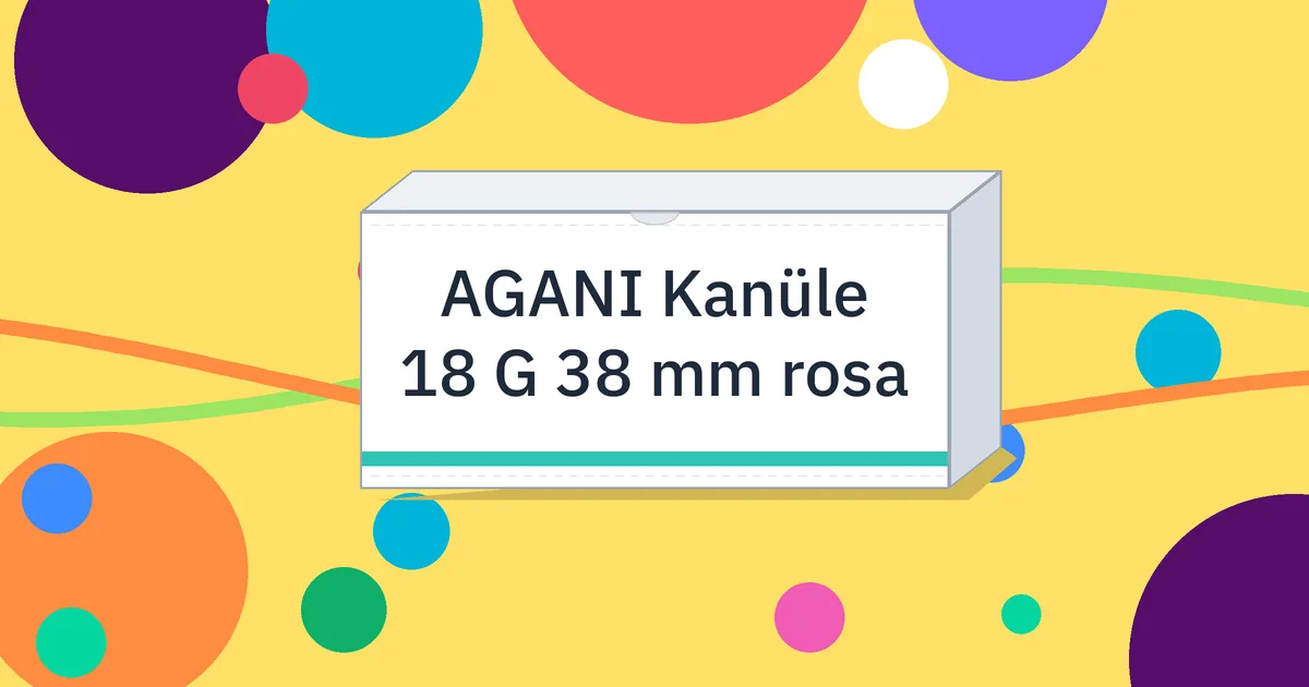Symbolbild: Packung mit der Aufschrift AGANI Kanüle 18 G 38 mm rosa (PZN 20130354) – Verfügbarkeit und Bezug in Apotheken in Frankfurt am Main