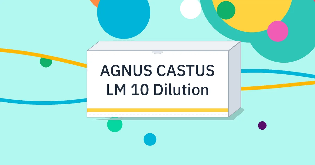 Symbolbild: Packung mit der Aufschrift AGNUS CASTUS LM 10 Dilution (PZN 13305296) – Verfügbarkeit und Bezug in Apotheken in Frankfurt am Main