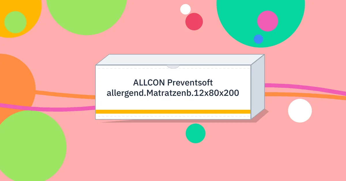 Symbolbild: Packung mit der Aufschrift ALLCON Preventsoft allergend.Matratzenb.12x80x200 (PZN 12445411) – Verfügbarkeit und Bezug in Apotheken in Frankfurt am Main