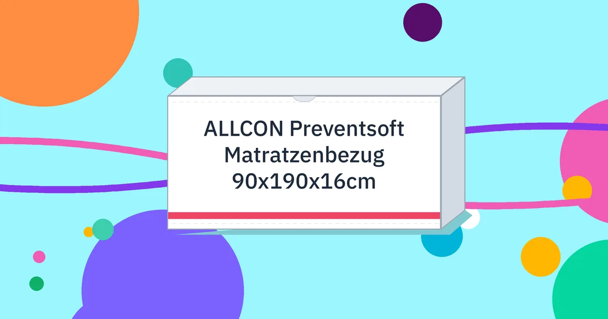 Symbolbild: Packung mit der Aufschrift ALLCON Preventsoft Matratzenbezug 90x190x16cm (PZN 02849828) – Verfügbarkeit und Bezug in Apotheken in Frankfurt am Main