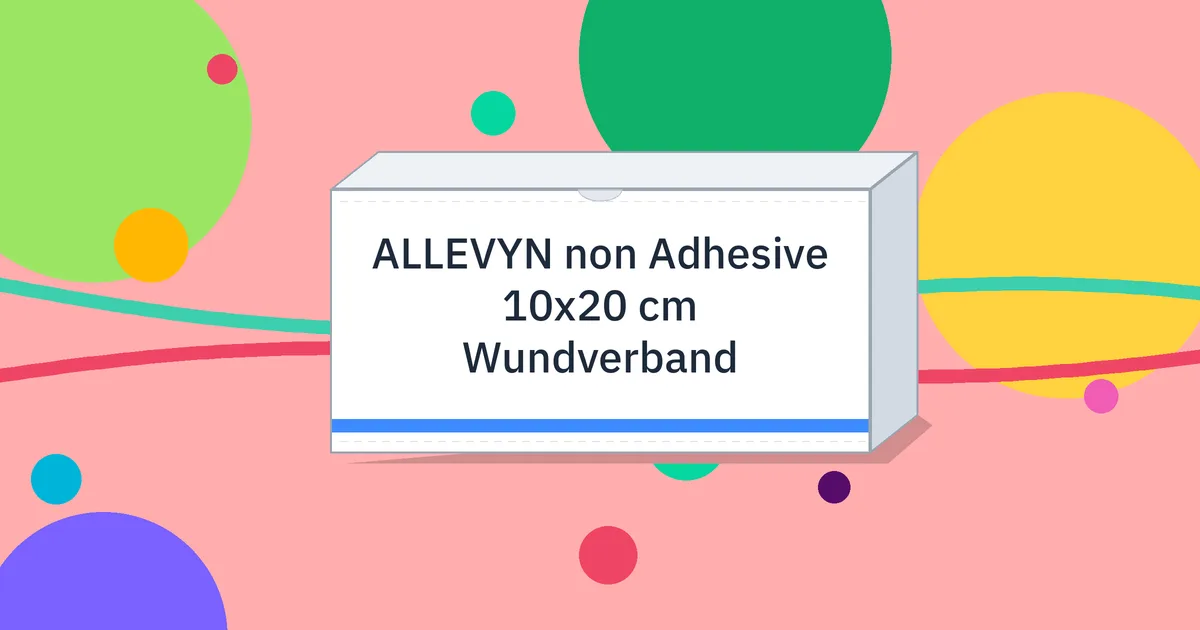 Symbolbild: Packung mit der Aufschrift ALLEVYN non Adhesive 10x20 cm Wundverband (PZN 12596191) – Verfügbarkeit und Bezug in Apotheken in Frankfurt am Main