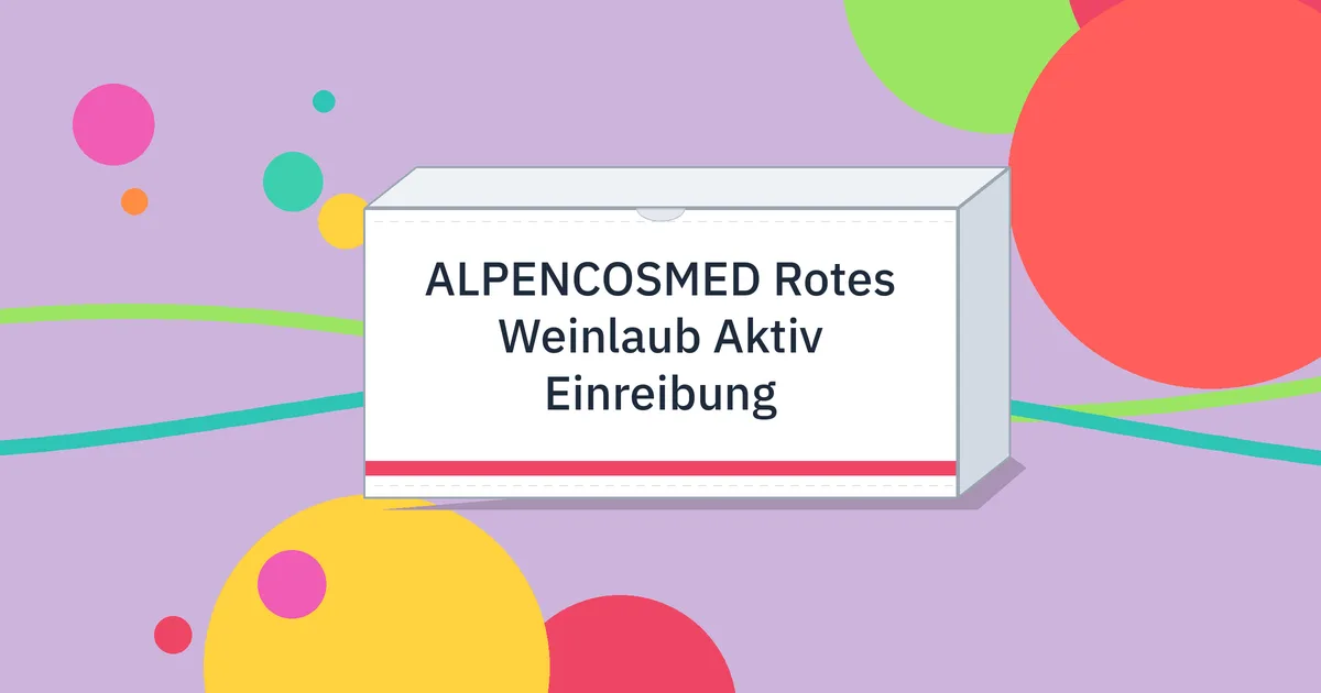 Symbolbild: Packung mit der Aufschrift ALPENCOSMED Rotes Weinlaub Aktiv Einreibung (PZN 00876152) – Verfügbarkeit und Bezug in Apotheken in Frankfurt am Main