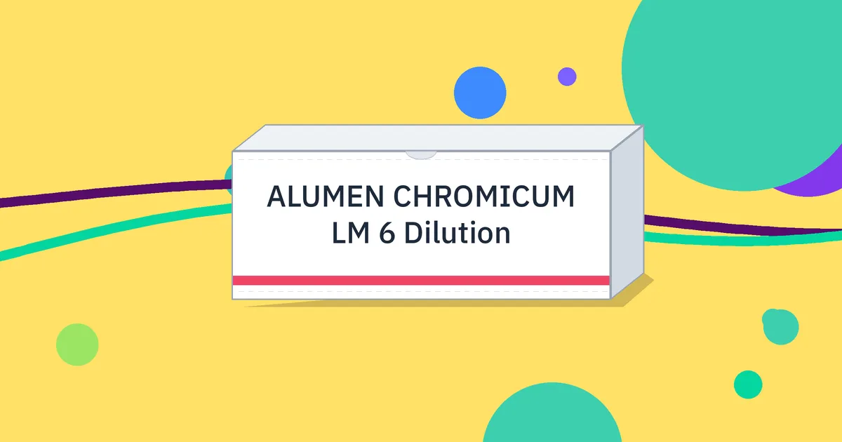 Symbolbild: Packung mit der Aufschrift ALUMEN CHROMICUM LM 6 Dilution (PZN 13315691) – Verfügbarkeit und Bezug in Apotheken in Frankfurt am Main
