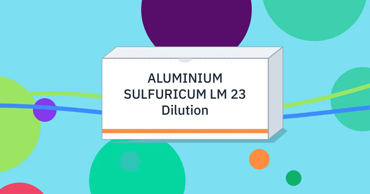Symbolbild: Packung mit der Aufschrift ALUMINIUM SULFURICUM LM 23 Dilution (PZN 13317750) – Verfügbarkeit und Bezug in Apotheken in Frankfurt am Main