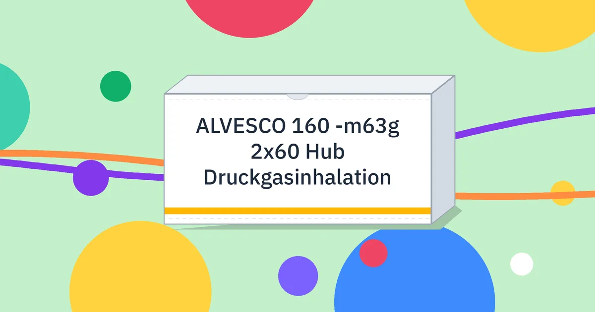 Symbolbild: Packung mit der Aufschrift ALVESCO 160 -m63g 2x60 Hub Druckgasinhalation (PZN 18243737) – Verfügbarkeit und Bezug in Apotheken in Frankfurt am Main