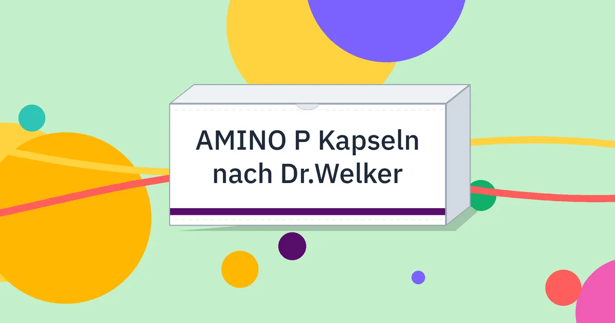 Symbolbild: Packung mit der Aufschrift AMINO P Kapseln nach Dr.Welker (PZN 01035087) – Verfügbarkeit und Bezug in Apotheken in Frankfurt am Main