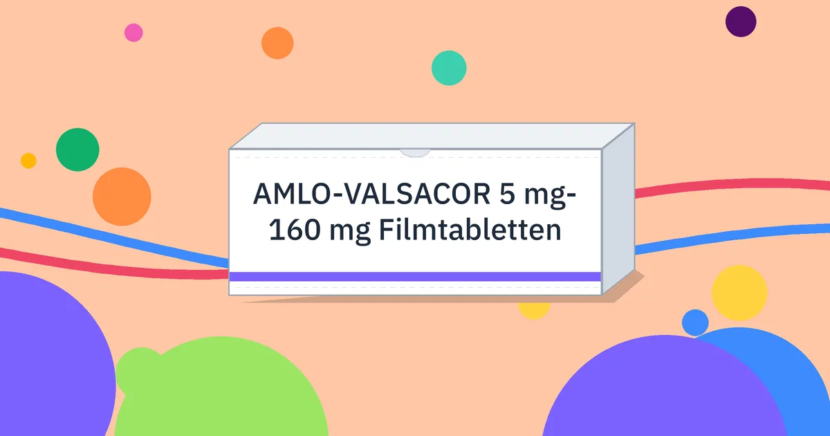 Symbolbild: Packung mit der Aufschrift AMLO-VALSACOR 5 mg-160 mg Filmtabletten (PZN 18213191) – Verfügbarkeit und Bezug in Apotheken in Frankfurt am Main