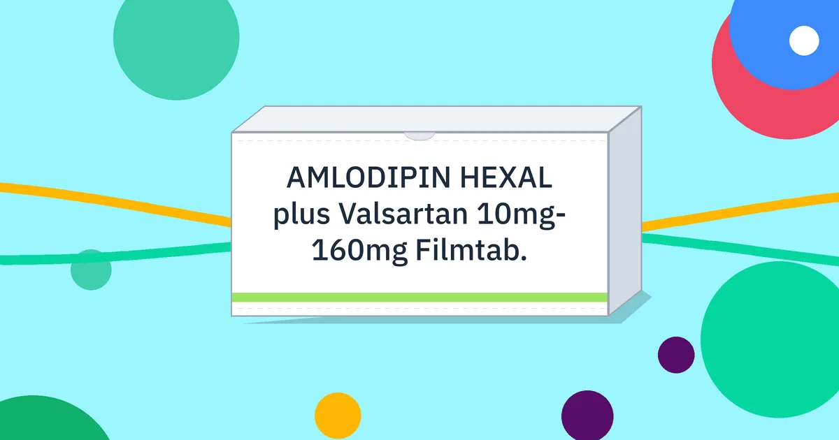 Symbolbild: Packung mit der Aufschrift AMLODIPIN HEXAL plus Valsartan 10mg-160mg Filmtab. (PZN 12550792) – Verfügbarkeit und Bezug in Apotheken in Frankfurt am Main