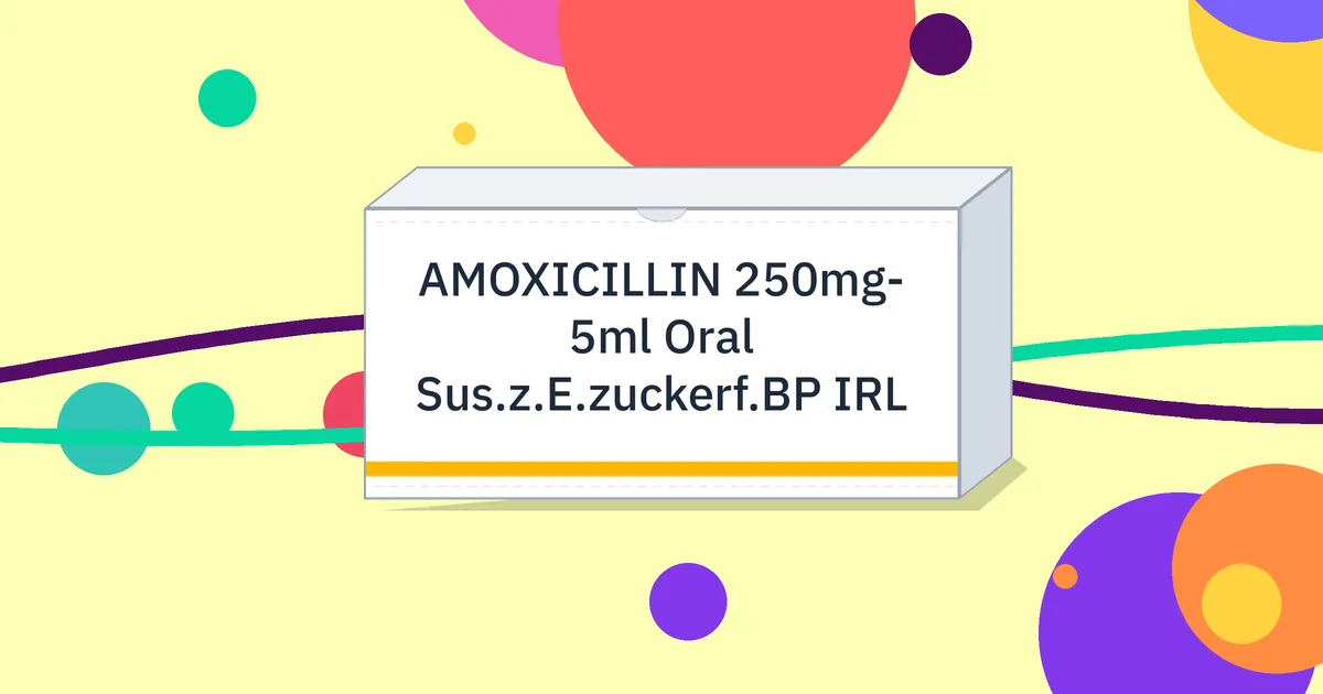 Symbolbild: Packung mit der Aufschrift AMOXICILLIN 250mg-5ml Oral Sus.z.E.zuckerf.BP IRL (PZN 19302181) – Verfügbarkeit und Bezug in Apotheken in Frankfurt am Main