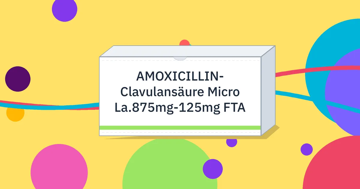 Symbolbild: Packung mit der Aufschrift AMOXICILLIN-Clavulansäure Micro La.875mg-125mg FTA (PZN 14334414) – Verfügbarkeit und Bezug in Apotheken in Frankfurt am Main